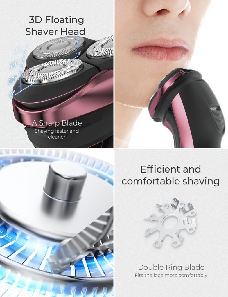 Electric Razor for Men Rotary Shaver Pop-up Beard Trimmer with LCD ...
